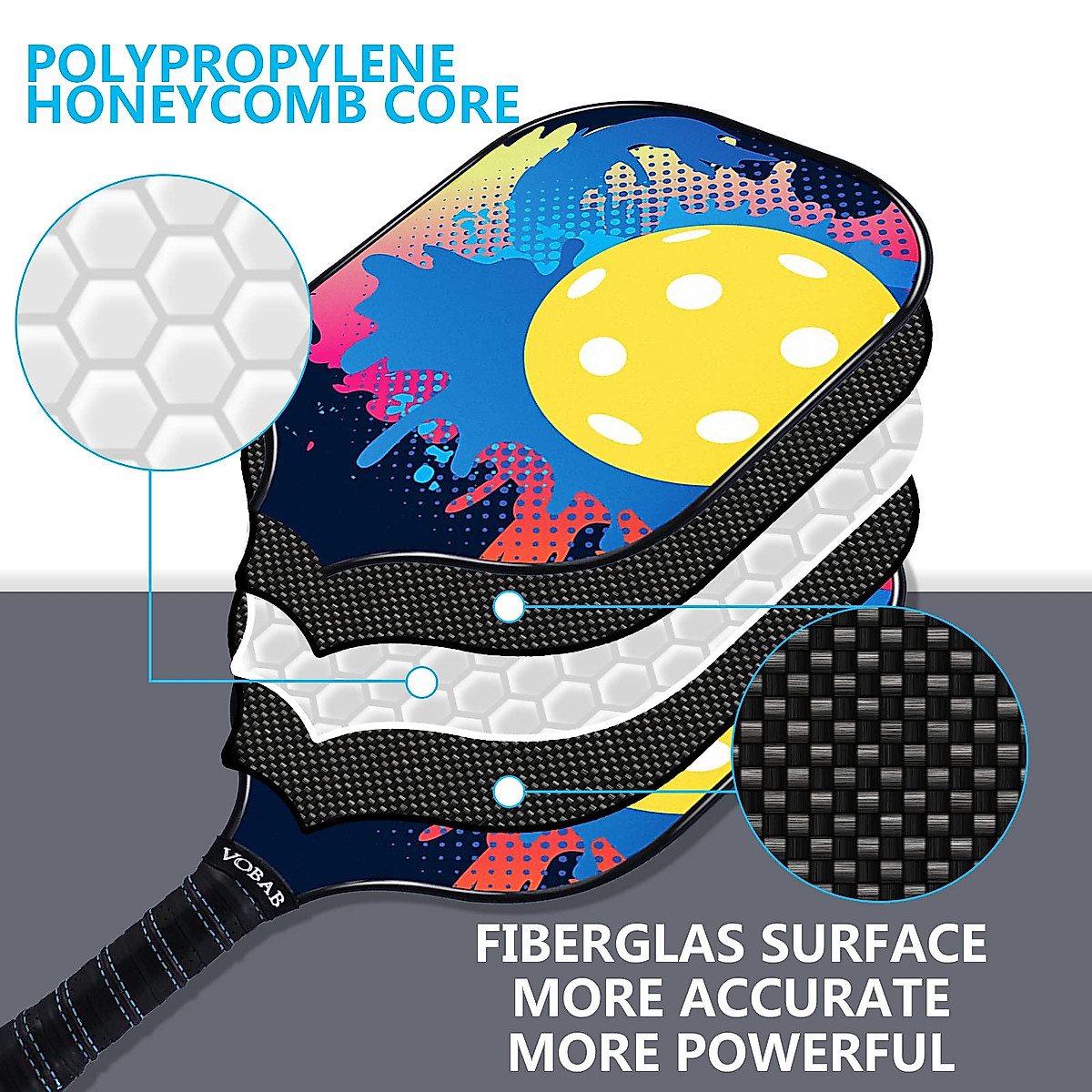 TNELTUEB Pickleball Paddles Set of 2 Pickleball Rackets 8 Pickle Balls 1 Portable Bag - USAPA Approved Lightweight Pickleball Racquet Outdoor & Indoor Use