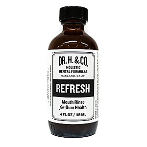 Dr. H. & Co. Dentist Formulated Refresh Mouthwash - All Natural Herbal Mouth Rinse for Healthy Gums and Teeth (4 Fl Oz (Pack of 1))