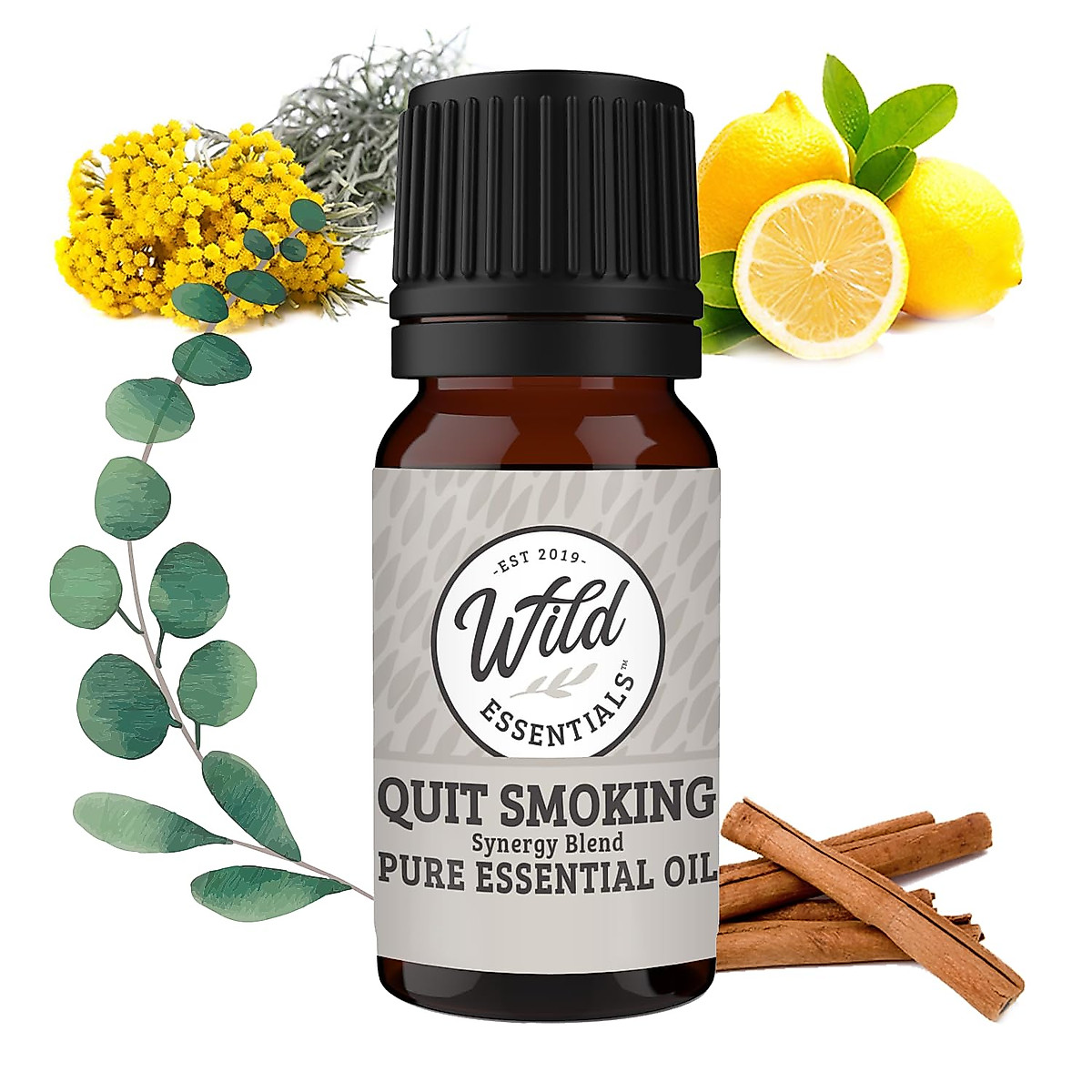 Wild Essentials Quit Smoking 100% Pure Essential Oil Synergy Blend - 10ml, Premium Grade, Use tor Help Quench Cravings The Natural Way! Made and Bottled in The USA
