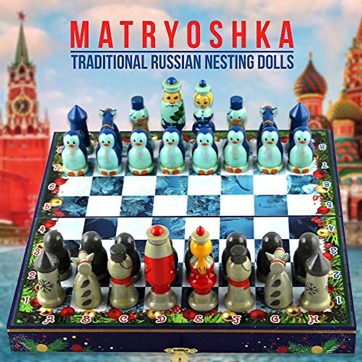 Chess for Kids - Christmas Chess Board for Kids - Childrens Games - Wizard Chess Set for Kids