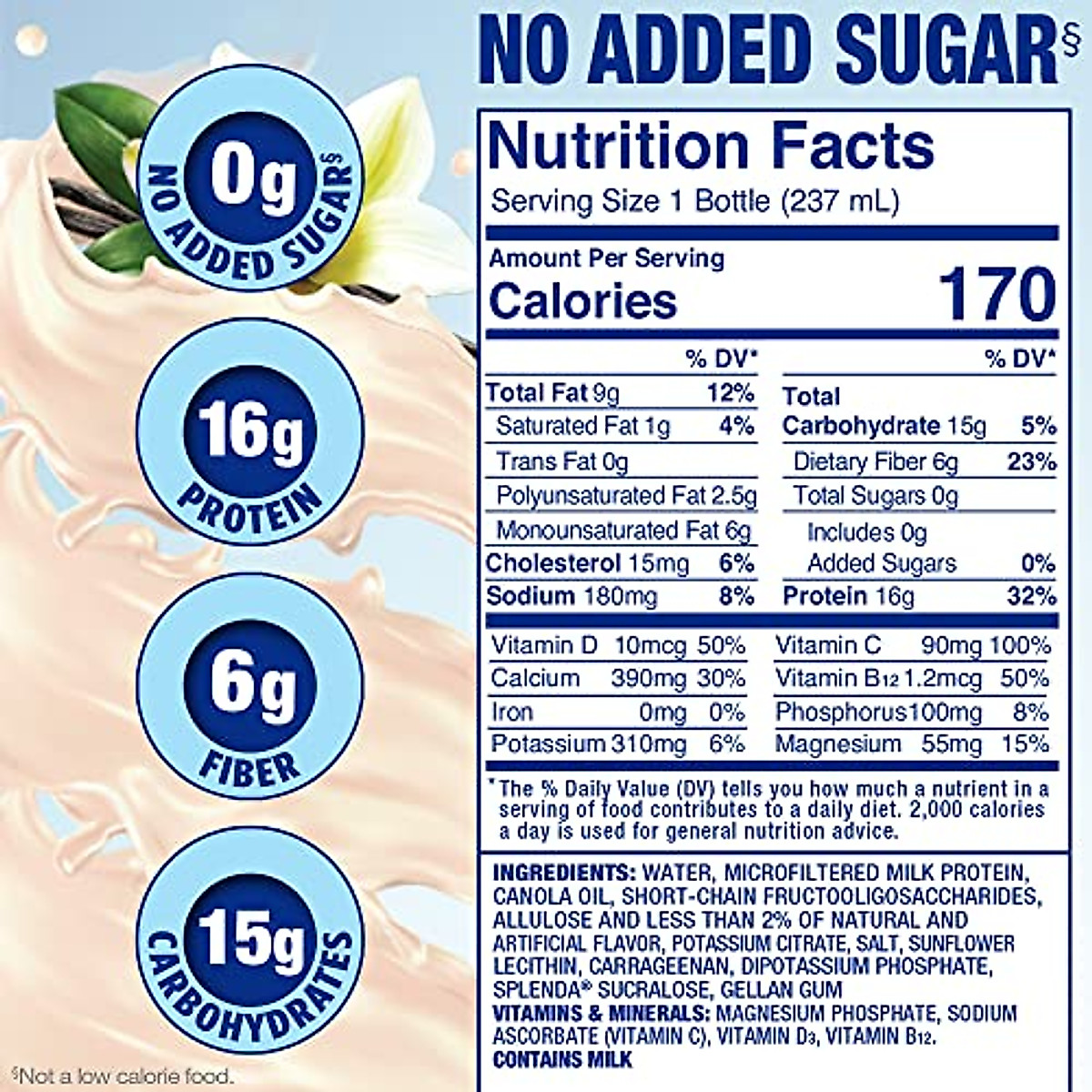 SPLENDA Diabetes Care Shakes - Meal Replacement Shake, French Vanilla, 8 Fl Oz (Pack of 24)