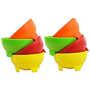 Black Duck Brand Set of 8 Multi Color 4.5" Diameter, 12 oz Salsa Bowls - Serving Bowls - Dipping Bowls