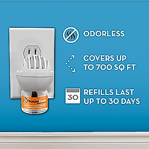 ThunderEase Dog Calming Pheromone Diffuser Refill | Powered by ADAPTIL | Vet Recommended to Relieve Separation Anxiety, Stress Barking and Chewing, and The Fear of Fireworks and Thunderstorms (30 Day