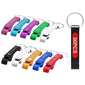50pcs Personalized Bottle Opener Keychain Bulk Custom Bottle Opener Party Wedding Favor With Logo Text Engraved Customized Metal Bottle Opener Gifts