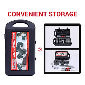 Nice C Adjustable Dumbbells, Barbell Weight Set, Dumbbell Set, Weights Adjustable 22/33/44/66/105 Lbs Home Gym 2 in 1, Anti-Slip Handle, All-Purpose, Office, Fitness