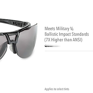 Honeywell Uvex Ademco by Protégé Safety Glasses, Metallic Black Frame with Clear Lens & Ultra-Dura Anti-Scratch Hardcoat (S4200-H5)