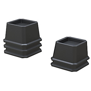 Whynonap Bed Risers 2 Inch Heavy Duty Bed Elevators, Set of 6 Lifts Up 2000 lbs Furniture Riser for Sofa and Table, Black