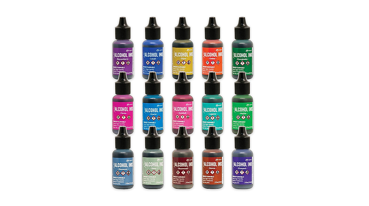 Complete Ranger Tim Holtz Alcohol Ink Set with 87 Colors & Accessories