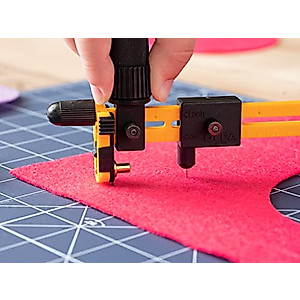OLFA 18mm Rotary Circle Cutter (CMP-3) - Adjustable Rotary Blade Cutter w/ Ratchet Handle Cuts Perfect Circles for Crafts, Sewing, Quilting, Replacement Blade: OLFA RB18-2