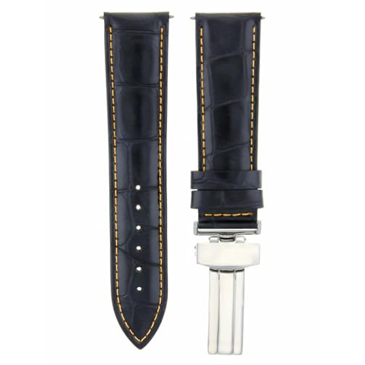 Ewatchparts 17-24MM LEATHER BAND STRAP DEPLOYMENT CLASP BUCKLE COMPATIBLE WITH IWC #1