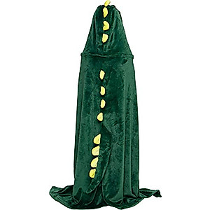 Silver Lilly Dinosaur Wearable Hooded Blanket - Soft Fleece Animal Wrap Around Dress-Up Costume Throw Blanket Cloak for Kids
