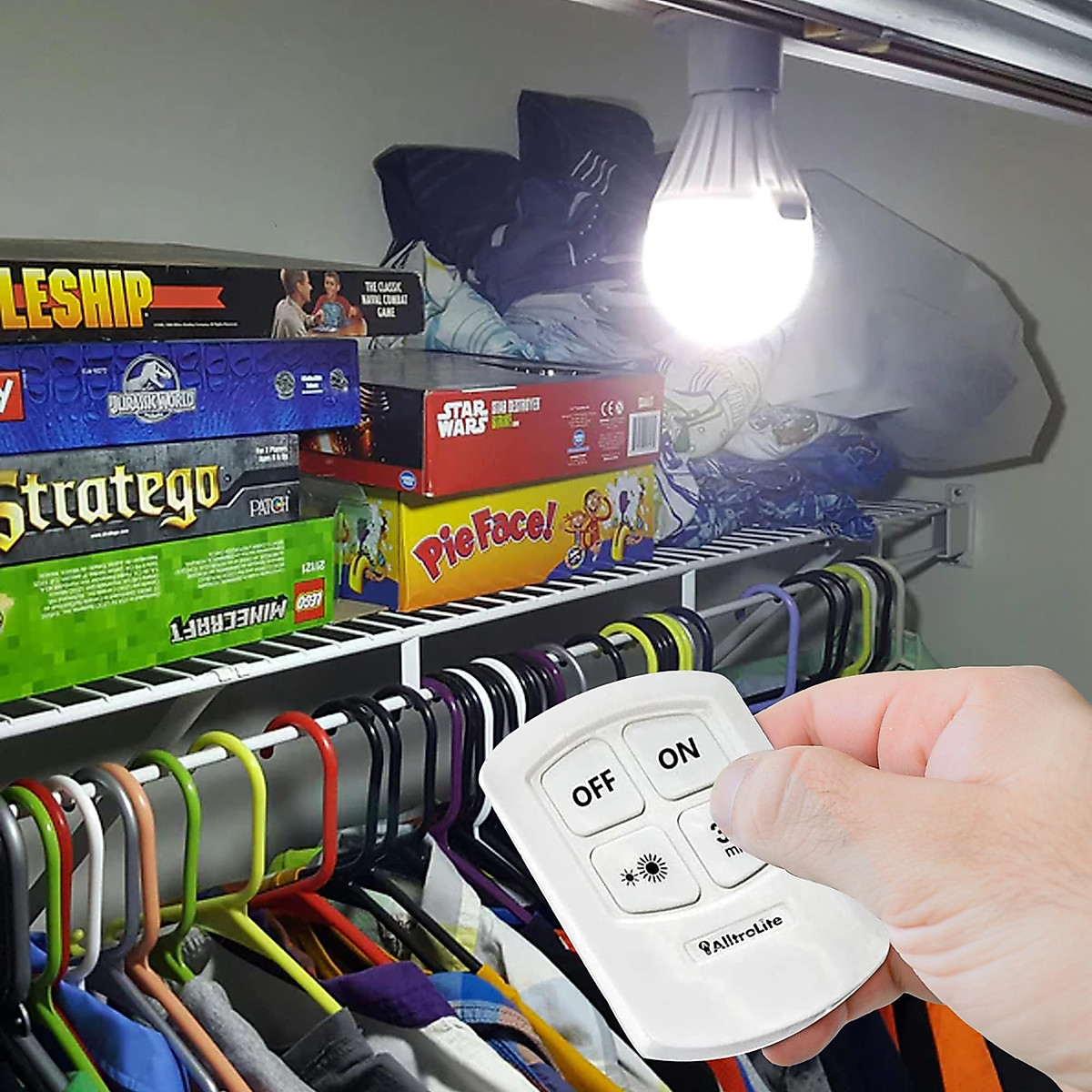 AlltroLite 4 Pack Bulb Portable Wireless COB LED Light Bulb, Battery Operated LED Night Lights, COB LED Cordless Light Switch, Under Cabinet, Shelf, Closet, Nightlight & Kitchen RV & Boat