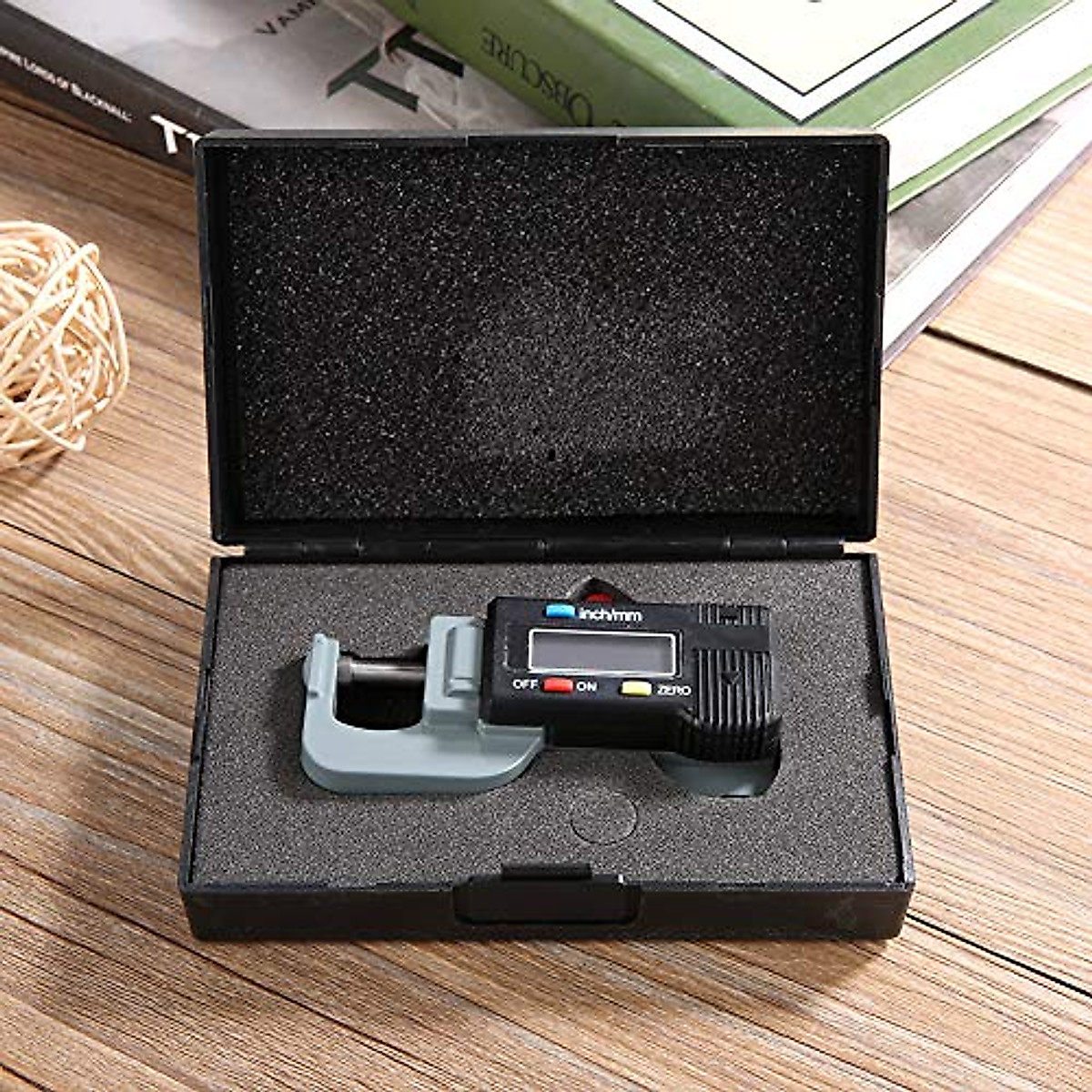 Digital Thickness Gauge, Mini Horizontal Electronic Thickness Meter Micrometer, 0-12.7mm Range, 0.02mm Accuracy, 0.01mm Resolution, for Paper, Jewelry, Pearl, Leather