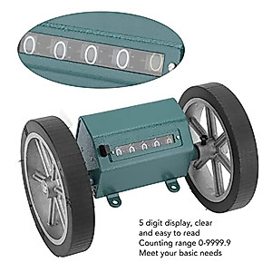 Uxsiya Meter Counter, Simple Mechanism Green Length Counter Reset Key Stainless Steel Rubber Alloy for Plastic Film for Leather