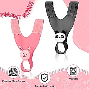 2 Pcs Adjustable Baby Bottle Holder Car Seat Bottle Spare Baby Bottle Feeding Sling Bottle Drink Holder Bracket Strap Tight Loop and Hook Tape for Hanging (Grey, Pink, Lovely Style)