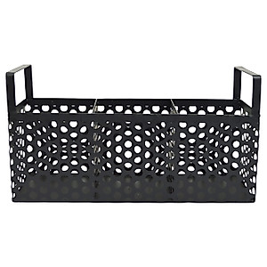 Boston Warehouse Modern Circles Flatware Caddy, 3 Section, Matte Black