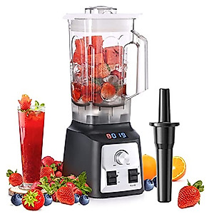 Enfmay Smoothie Blender Maker, 1450W Powerful Blender for Kitchen with 2L BPA-Free Tritan Container, 6 Stainless Steel Blades and Stepless Speeds, Kitchen Blender for Shakes/Smoothies/Ice/Soup/Nut, Silver