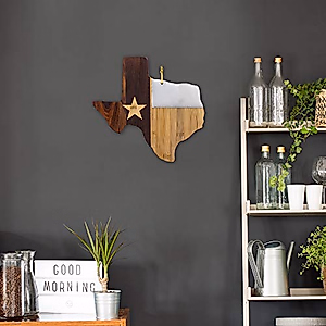 Totally Bamboo Rock & Branch Series Republic of Texas State Shaped Serving Board, 14" x 13-3/8"