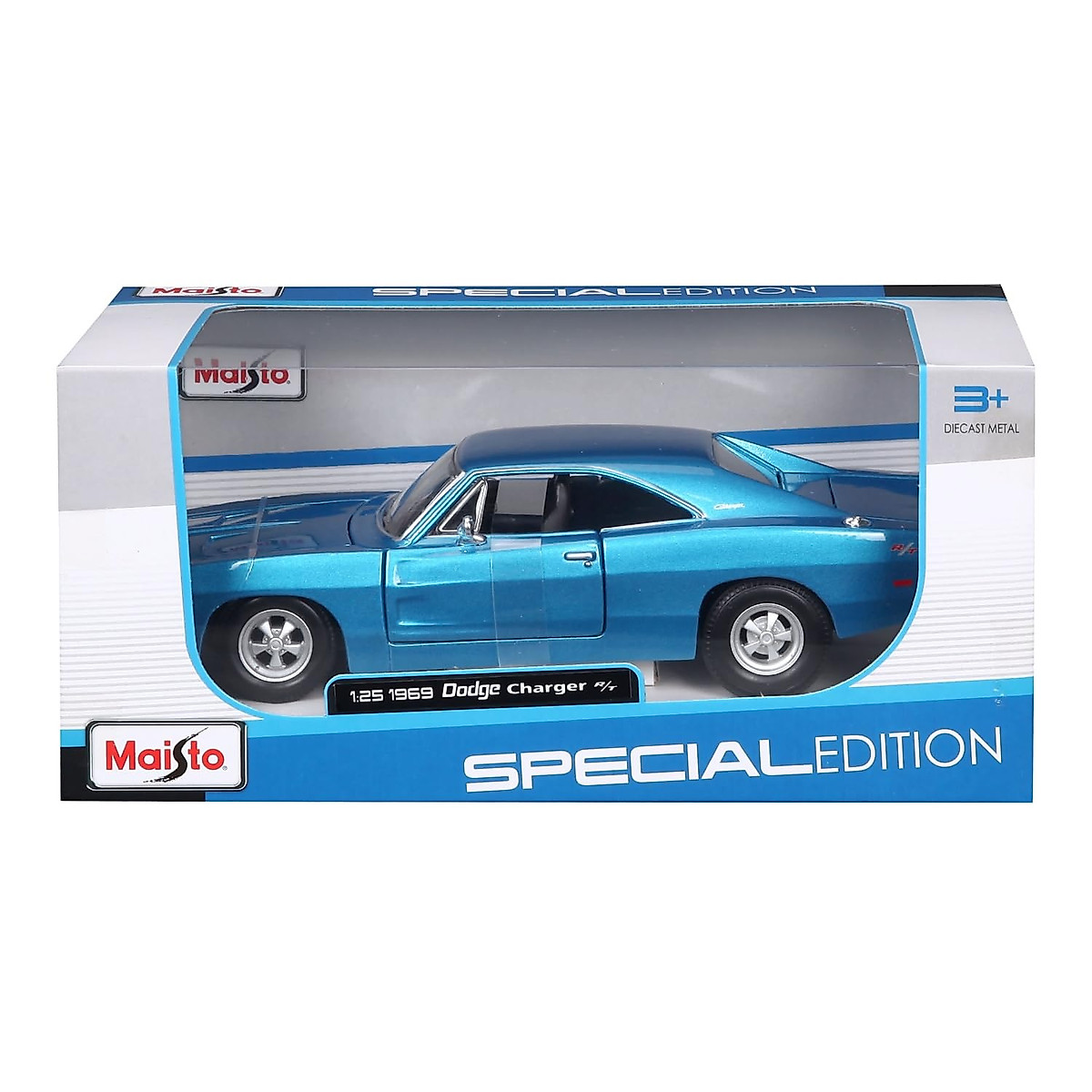 1969 Dodge Charger R/T Blue 1:25 Diecast Model Car