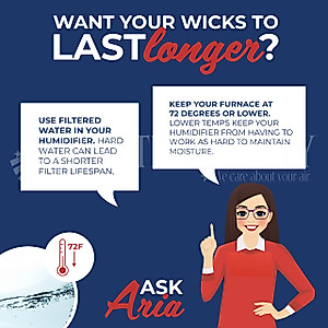 Air Filter Factory Replacement For MDH-0103JB Mainstays Humidifier Wick Filter 2-Pack