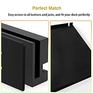 TIKOdirect Custom Faceplate Cover Compatible with Nintendo Switch Charging Dock, Hard PC Slim Shell Anti-Scratch [No Screwdriver Installation] for NS Docking Station, Black