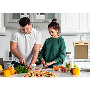 ASHNAEEM Premium Sliding Pizza Peel | Non-Stick Pizza Spatula Paddle with Wooden Handle | Smart Pizza Slider for Indoor & Outdoor Ovens | Large 19.68" x 11.81" Pizza Board