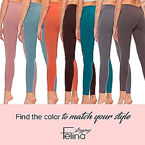 Felina Velvety Super Soft Lightweight Style 2801 Leggings 2-Pack - for Women - Yoga Pants, Workout Clothes (Big City, Small)