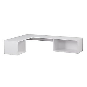 Southern Enterprises Corner Wall Mount Desk, White