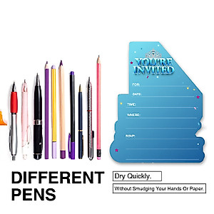 20 Ice Queen 4th Birthday Party Invitations with Envelopes Double Sided Winter Snowflake Shaped Fill-in Invitations Invites for 4 Year Old