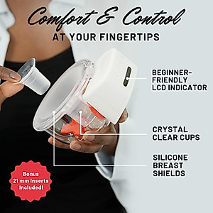 Legendairy Milk Wearable Breast Pump Hands-Free Electric Imani i2 Plus - Portable Leakproof Design, 2 Modes 10 Levels - 25mm Flange & 21mm Insert, 7oz per Cup - LCD Display Timer Auto Shut Off, 2 Pack