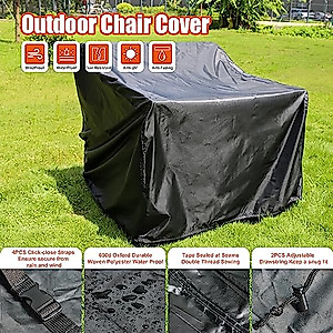 Likorlove Patio Chair Covers, 29" W×30" D×30" H Patio Furniture Covers Waterproof for Chairs Windproof Lounge Deep Seat Cover Heavy Duty with Air Vent for Outdoor Lawn, Backyard Deck, Black (2 Pack)