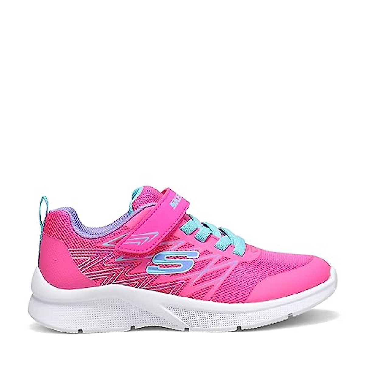 Skechers Girls Microspec-Bold Delight Sneaker, Hot Pink, 2 Little Kid
