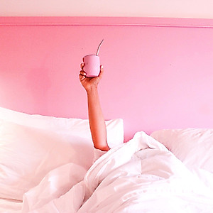 Kalmateh Yerba Mate Gourd - Double Walled Stainless Steel with BPA Free Lid, Bombilla Filter Straw & Bombilla Cleaner -Pastel Pink, 8 oz