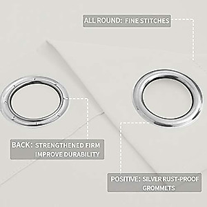 Easy-Going Blackout Curtains for Bedroom, Solid Thermal Insulated Grommet and Noise Reduction Window Drapes, Room Darkening Curtains for Living Room, 2 Panels(52x84 in,Ivory)