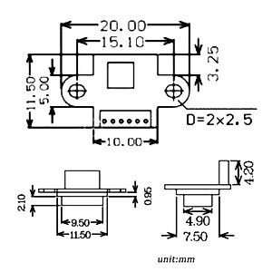 DIYmall 2PCS Benewake TF-LC02 Lidar Ranging Module ToF Sensor Module DC 3-3.6V TTL for Arduino Raspberry Pi STM32 Measuring Range 3-200cm