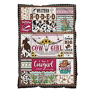 MUCHNEE Cowgirl Baby Blankets 30'' x 40'' for Girls, Western Blankets for Baby Kids, Newborn Baby Parents Gift, Baby Girls Blanket, Pink Blanket, Blanket Décor for Nursery, Baby Birthday Gifts