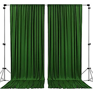AK TRADING CO. 10 feet x 10 feet Valley Green Polyester Backdrop Drapes Curtains Panels with Rod Pockets - Wedding Ceremony Party Home Window Decorations