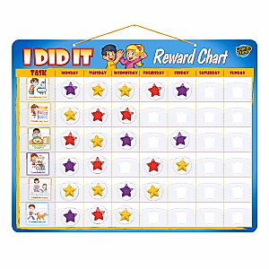 Kids Behavior Reward Chart - 63 Chores as Potty Train, & More. “Thick Magnetic” Responsibility Chart Board/Tasks-for Multiple Kids