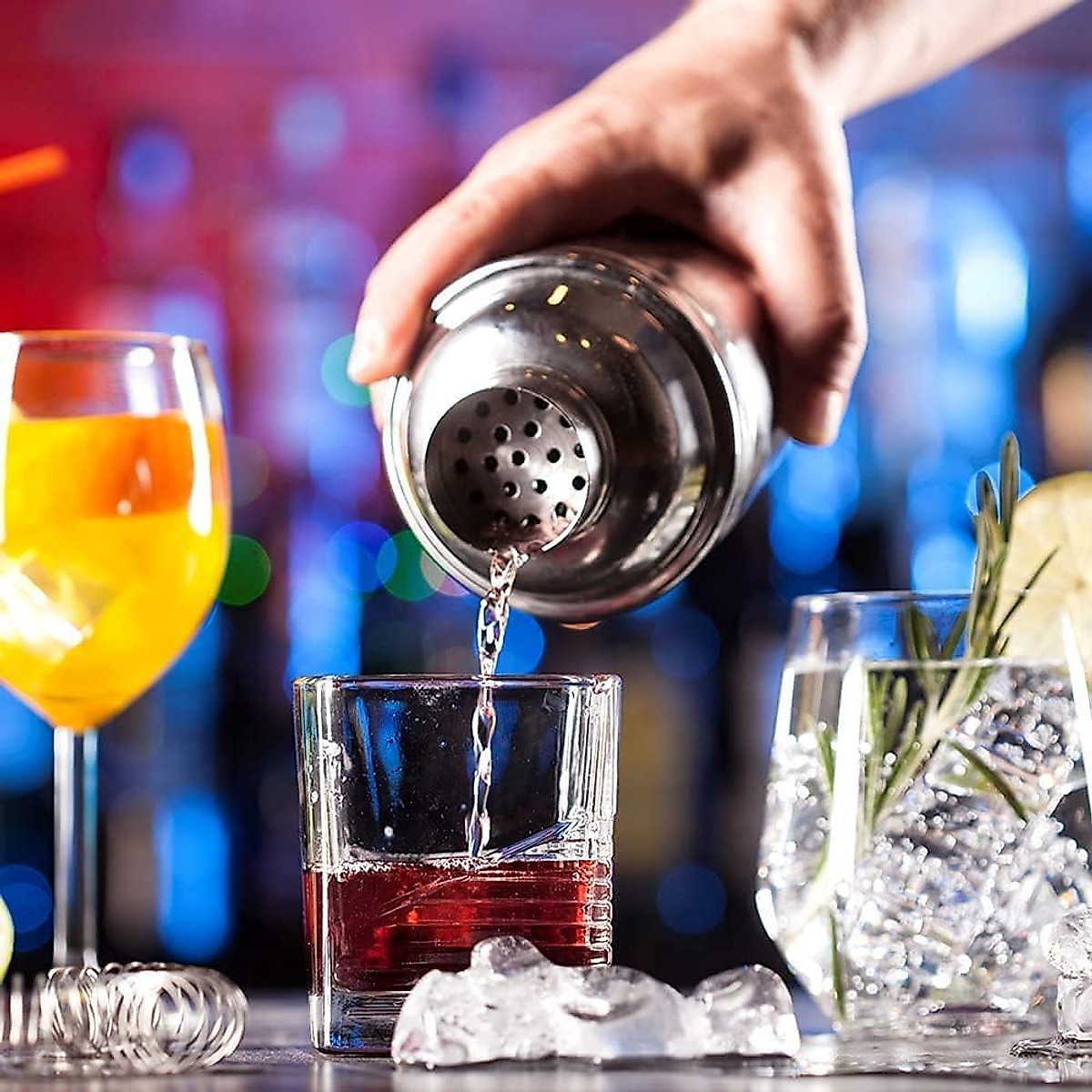 Vabaso Bartender Kit, Cocktail Shaker Set for Mixed Drink Home Bar, 25oz Professional 18/8 Stainless Steel Bar Tool Set with Cocktail Recipes Booklet, Father's Day Christmas White Elephant Gift Men