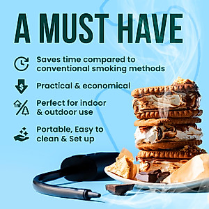 Piccalo - Handheld Food and Cocktail Smoker, Portable Smoking Gun for Creative Chefs, Pit Masters and More, Modern Smoke Infuser for Cocktails with Cleaning Brush, Matte Black Food Smoker