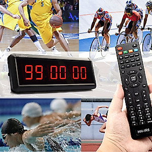 Leadleds 1.5 inch Gym Timer, Digital Clock Display Countdown Count Up LED Timer for Home Office Use Stopwtach with Remote