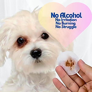 Dog Eye Wipes for Discharge and Crust, Tear Stain Remover Wipes for Shih-Tzu, Yorkies, Pekingese, Pugs, Schnauzers, and Cats,120 Non-Irritant Pre-Soaked Eye Wash Pads for Dogs and Cats [120ct]