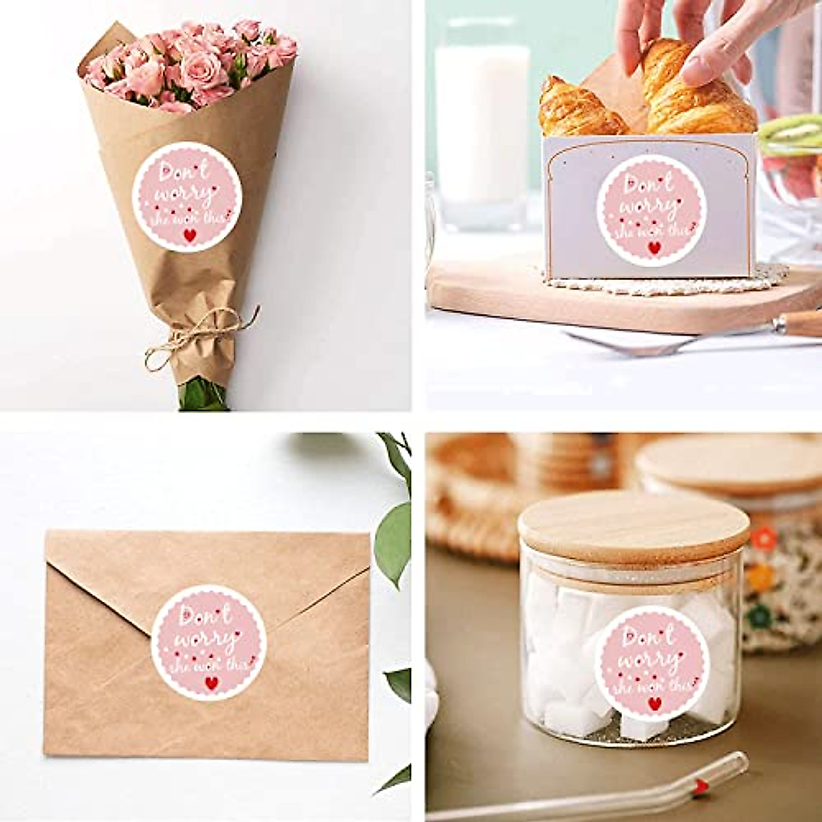 Don’t Worry She Won This Stickers Small Shop Stickers 1.5 Inch Thank You Customer Appreciation Circle Sticker Labels 500 Pcs Thank You Stickers for Small Businesses Packaging Sticker,Handmade Stickers