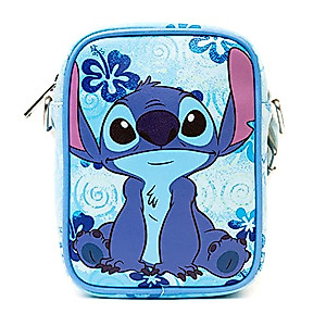 Disney Bag and Wallet Combo, Lilo and Stitch Stich Floral Blues, Vegan Leather