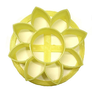 YNGLLC SUNFLOWER DESIGN PATTERN CONCHA CUTTER MEXICAN SWEET BREAD STAMP MADE IN USA PR4519, Yellow