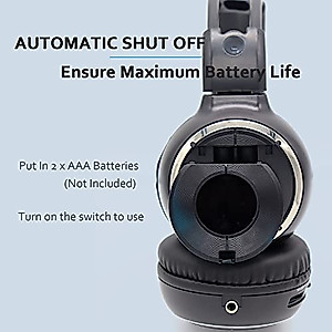 SAHARIE 2 Pack of IR Headphones for Car DVD,Foldable 2 Channel Infrared Headphone Wireless for Universal Entertainment System