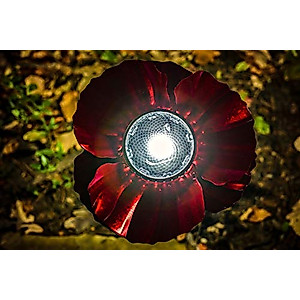 Desert Steel Flower Solar Light - (Red Poppy - 18" H x 11.5" W) - 20 ...