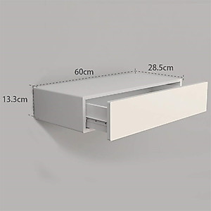 Pennisetum Wall Mounted Floating Shelves Shelf with Drawers Bracket Storage Rack White Woody Drawer Storage Bedroom Dresser Nightstand Multifunction Simple Modern, Home Decoration
