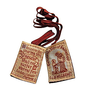 Traditional Brown Scapular Pack Wool Mount Carmel Scapulars with Gift Bag Dozen Bulk Set of 12