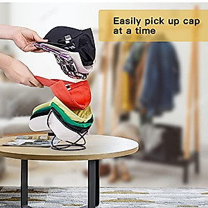 Simland Hat Rack and Baseball Cap Organizer for men and women, Black Hat Storage Display Holder on Desk (Iron)